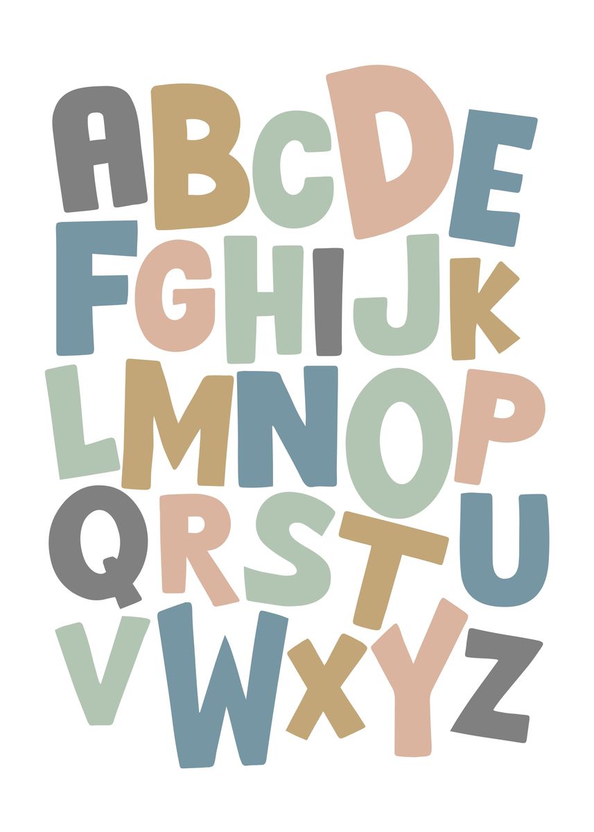 'abcd alphabet' Poster, picture, metal print, paint by Displate Premium ...