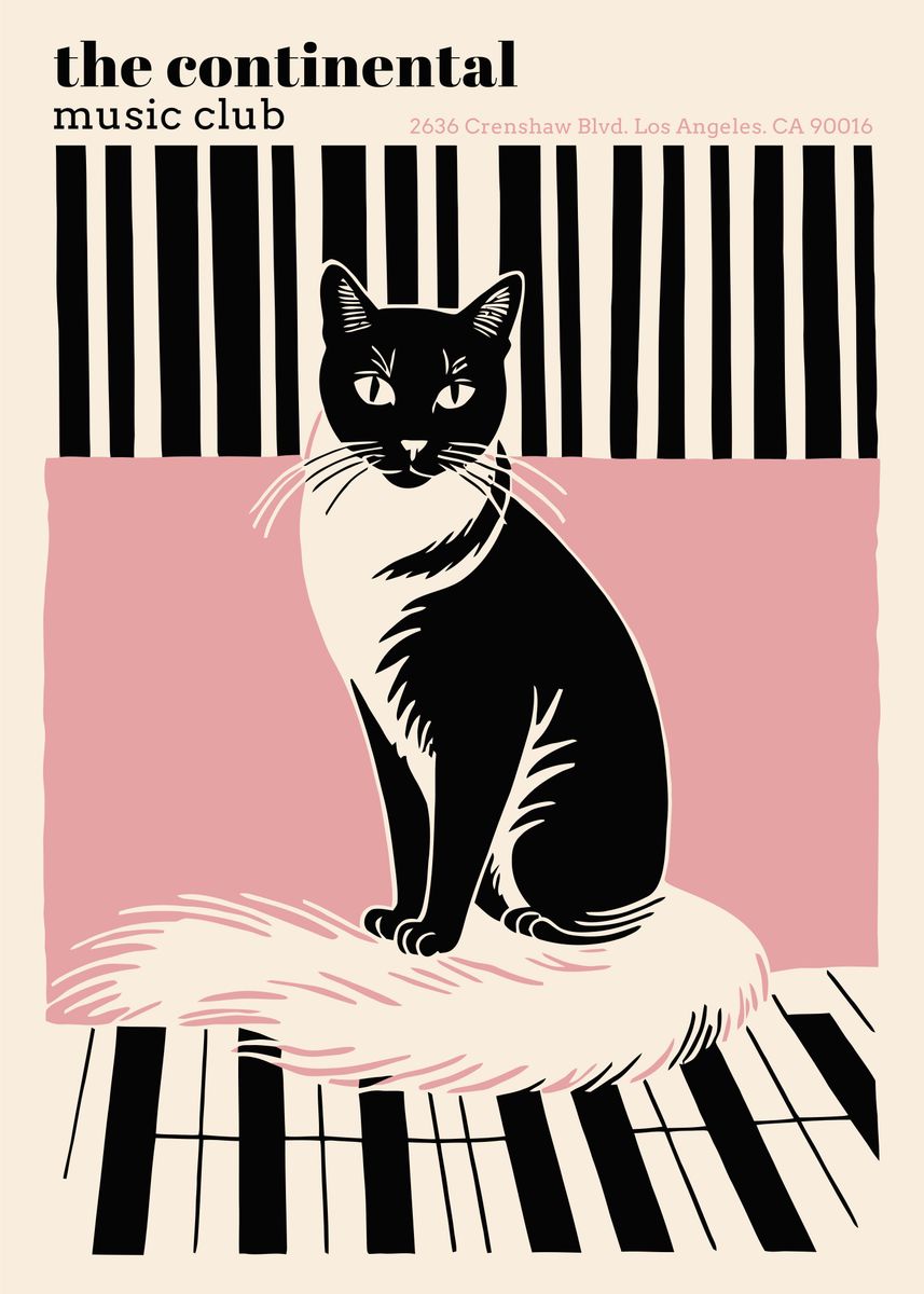 'Retro Music Club Poster' Poster, picture, metal print, paint by ...