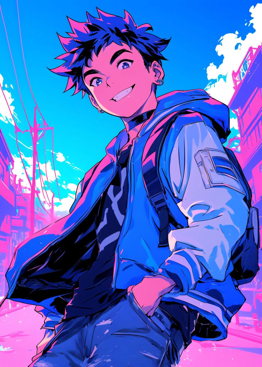 'Anime Boy' Poster, picture, metal print, paint by Angel Ethereal ...