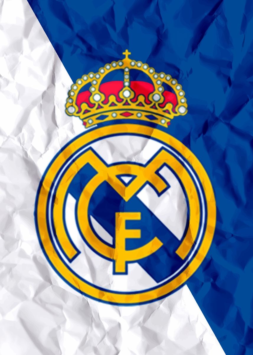 'Real Madrid White Blue' Poster, picture, metal print, paint by Zeds ...