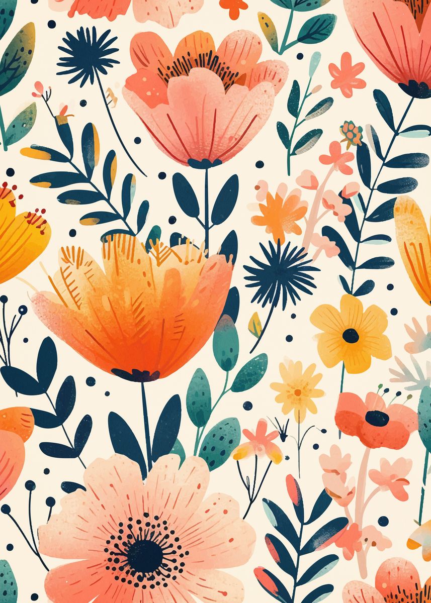 'Pattern Flower Color' Poster, picture, metal print, paint by Sheldon ...