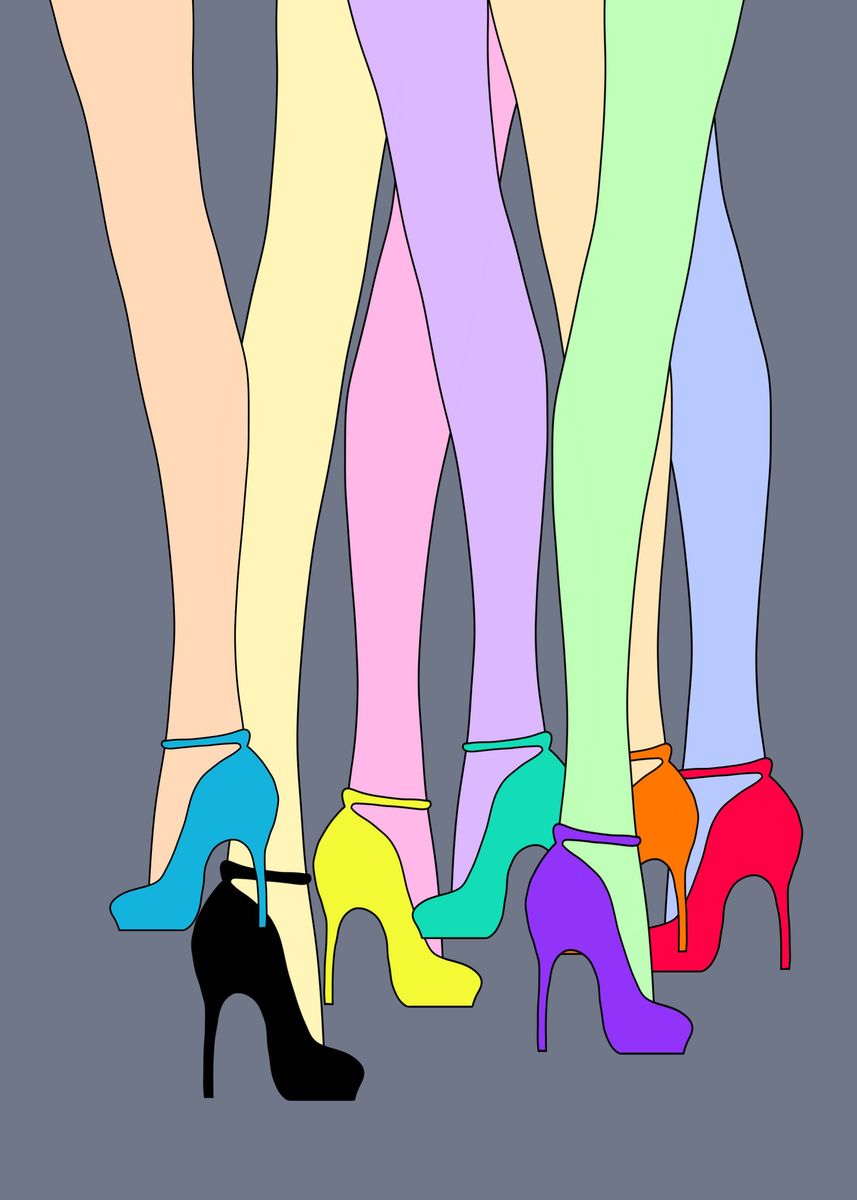 'Long Legs' Poster, picture, metal print, paint by Anam Hanif Studio ...