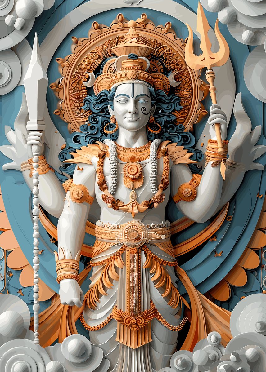 'Hinduism Indra God' Poster, picture, metal print, paint by ...