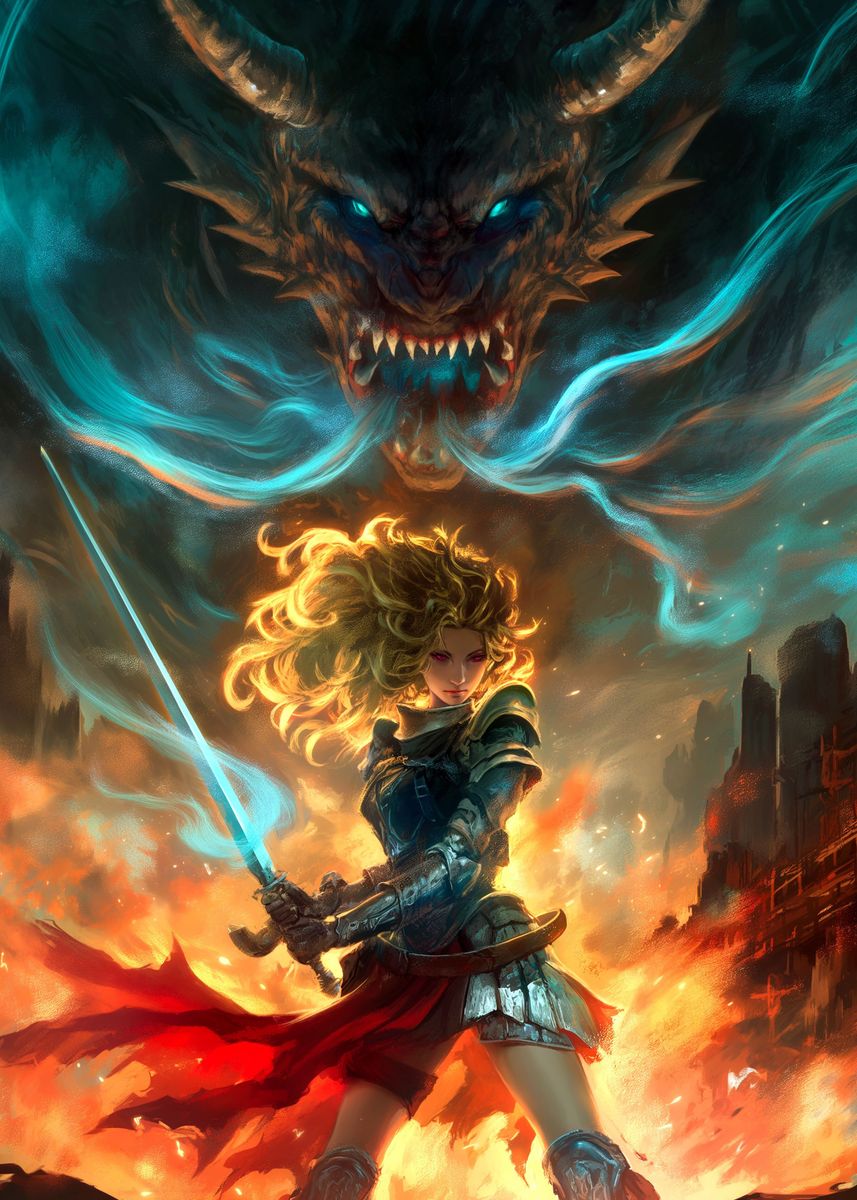 'Valkyrie Valor' Poster, picture, metal print, paint by Pixel Alchemist ...