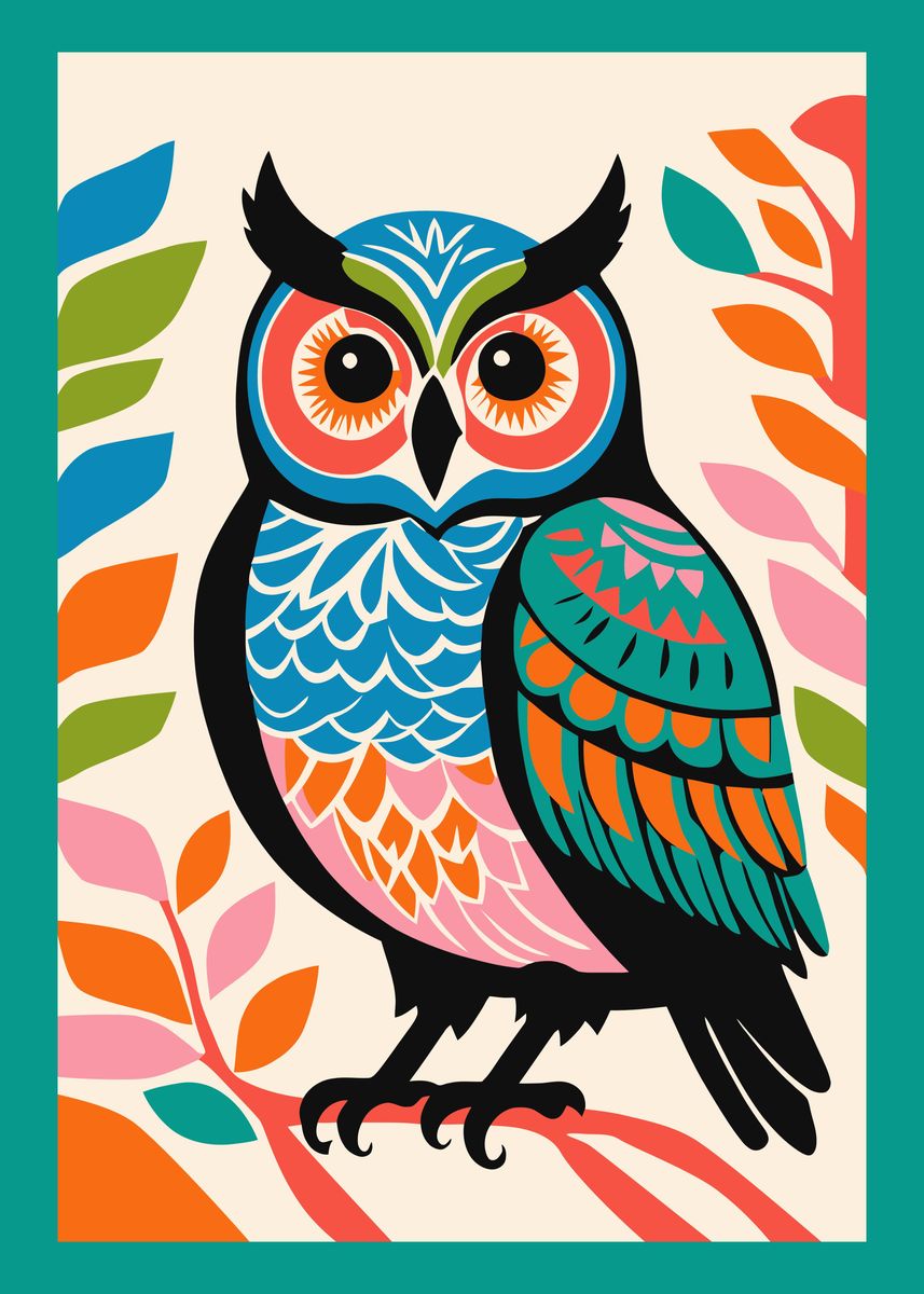 'Cute Owl Art Print' Poster, picture, metal print, paint by HyggeStudio ...
