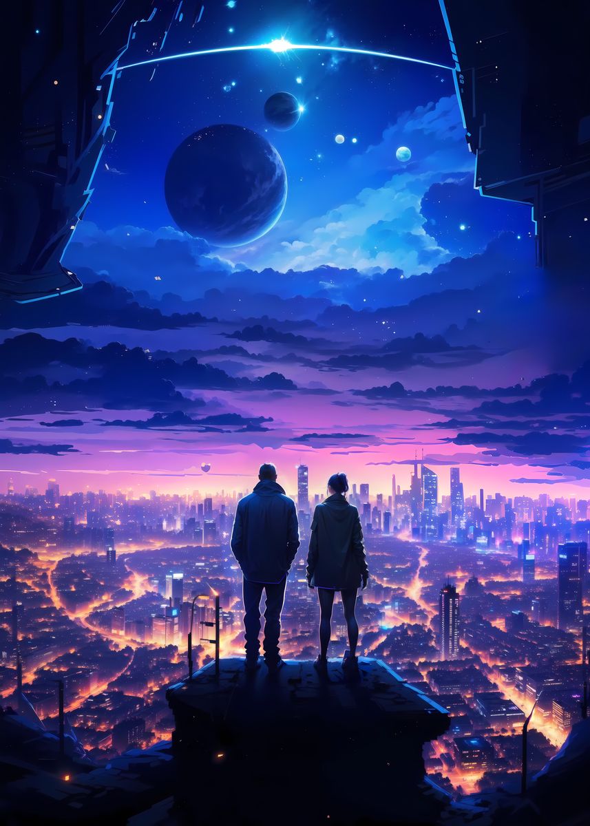 'Celestial Future City' Poster, picture, metal print, paint by Luong ...