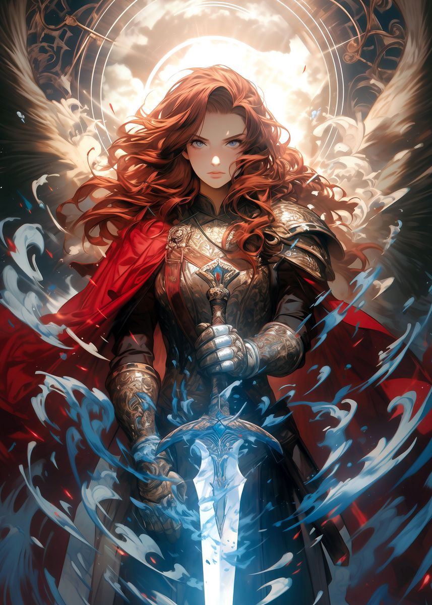 'Sword Maiden ' Poster, picture, metal print, paint by Siren Song ...