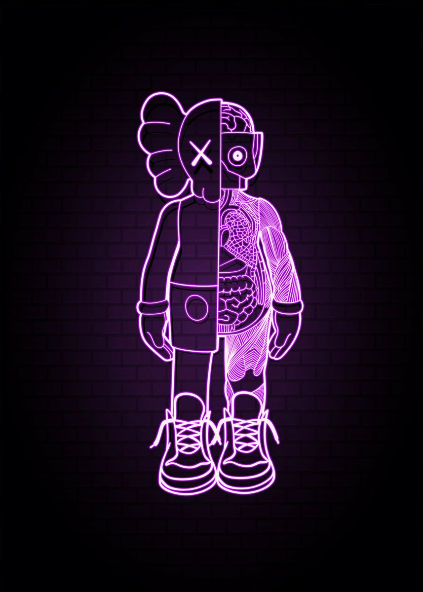 'Kaws' Poster, picture, metal print, paint by fay list.art | Displate