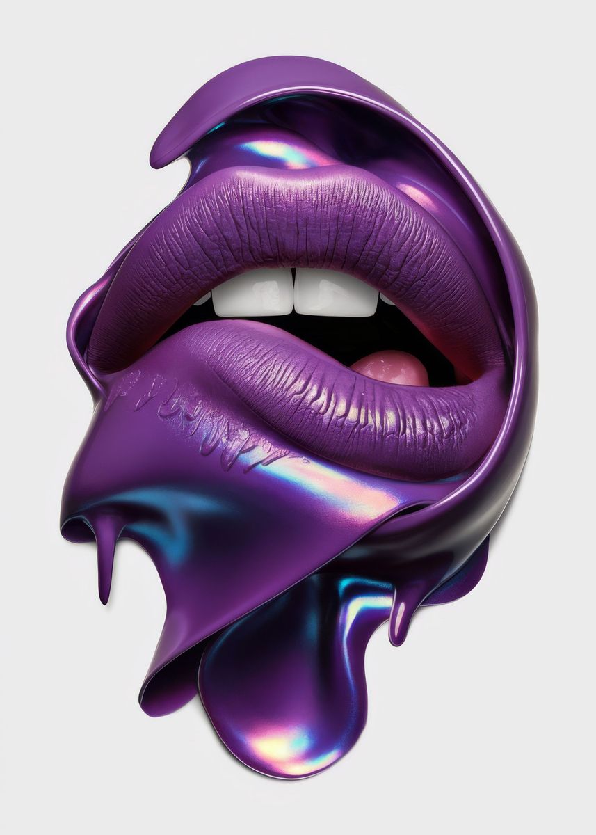 'Funny Lips' Poster, picture, metal print, paint by DecoyDesign | Displate