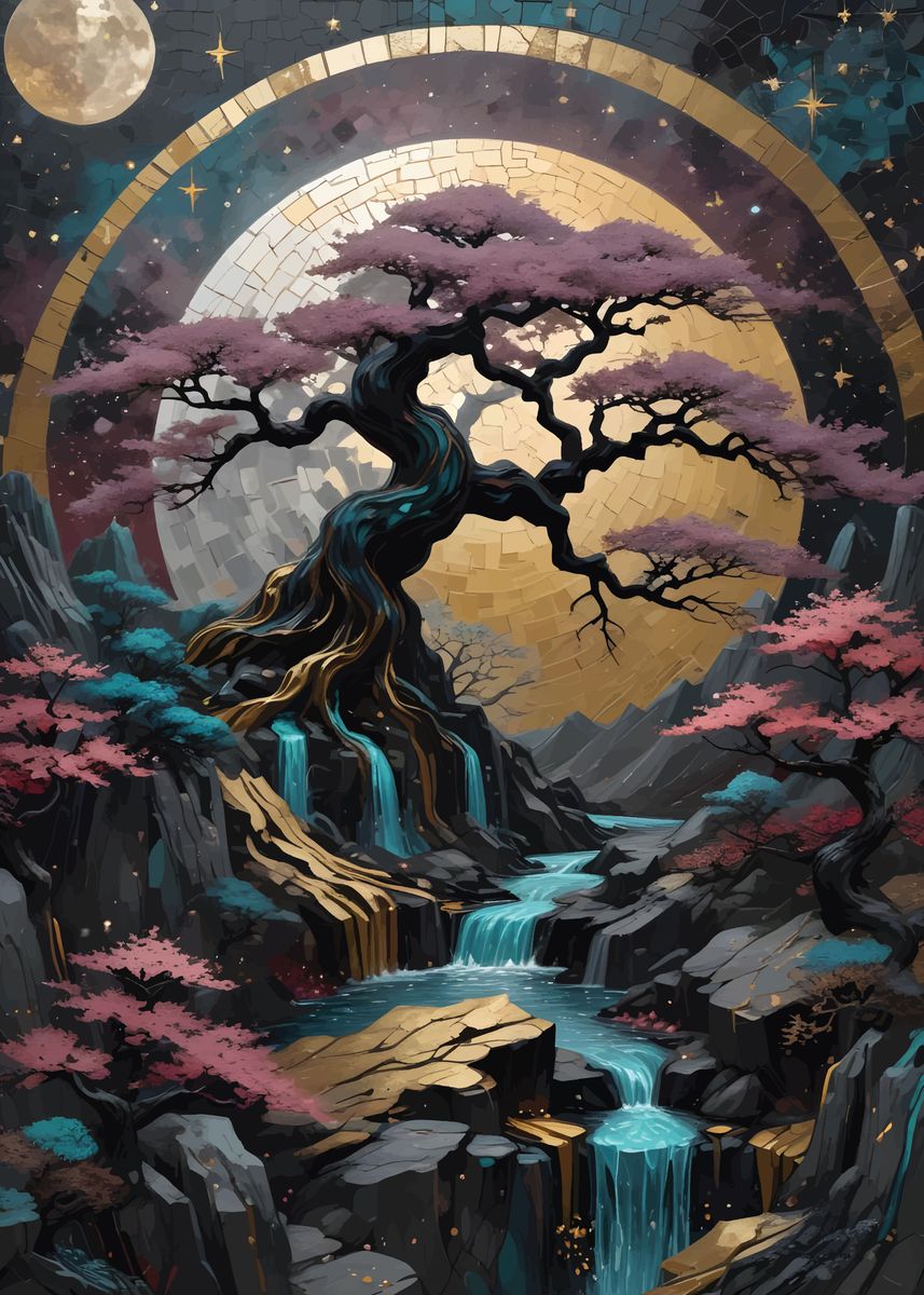 'Japan Landscape Kintsugi' Poster, picture, metal print, paint by ALEX ...