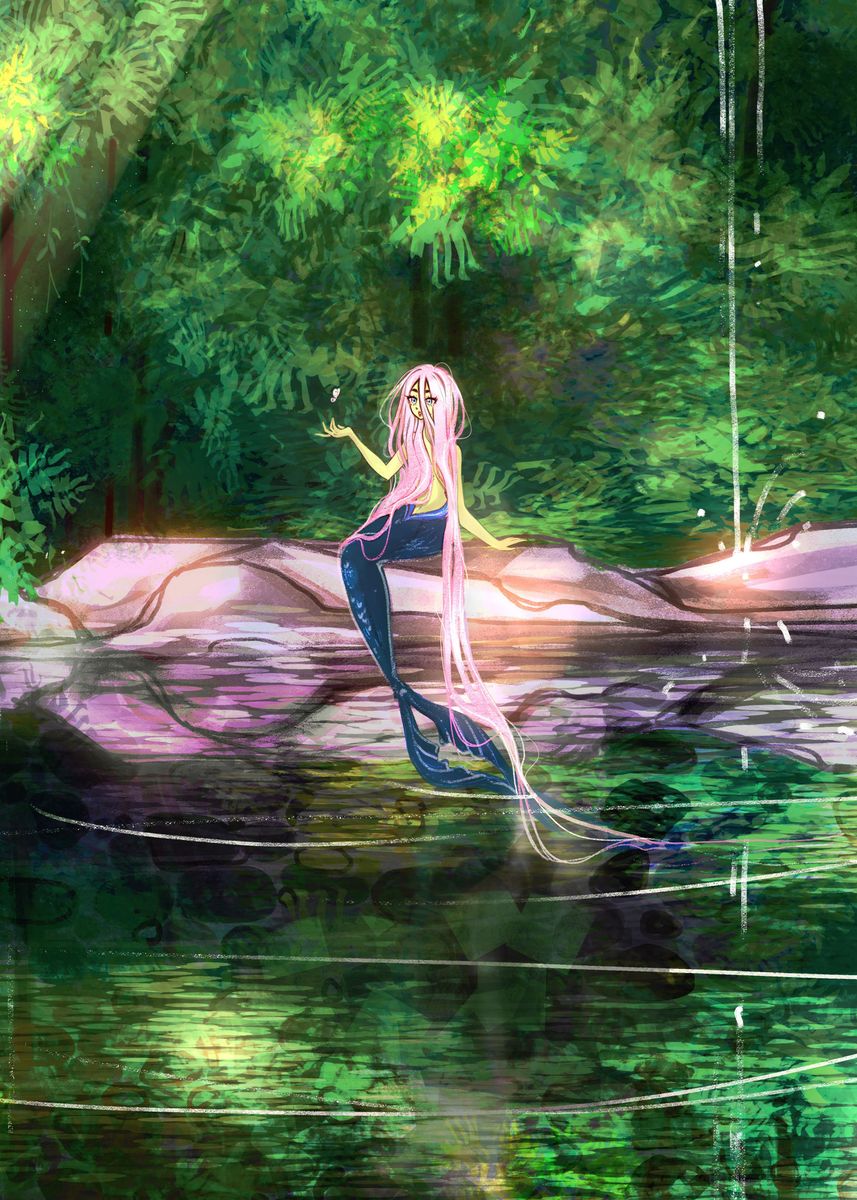 'Le Mermaid' Poster, picture, metal print, paint by Aria | Displate