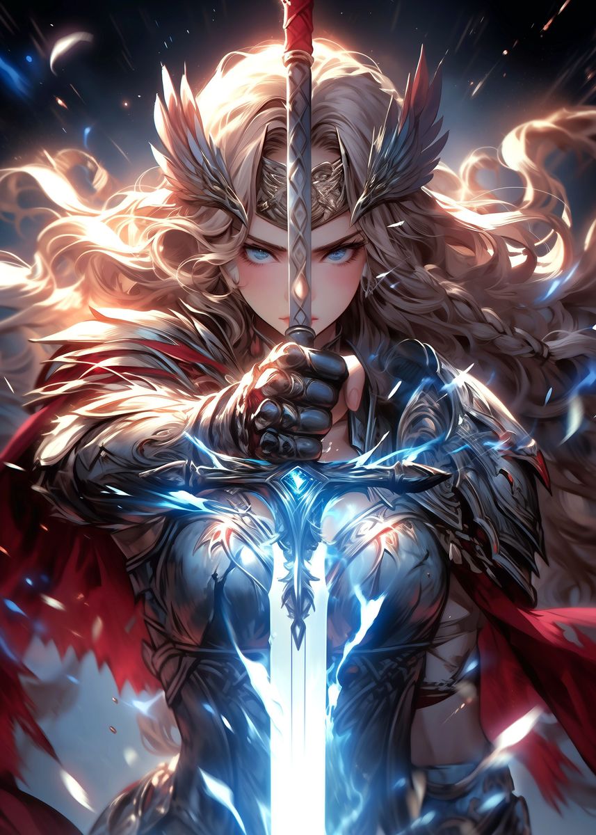 'Majestic Knight Maiden' Poster, picture, metal print, paint by ...