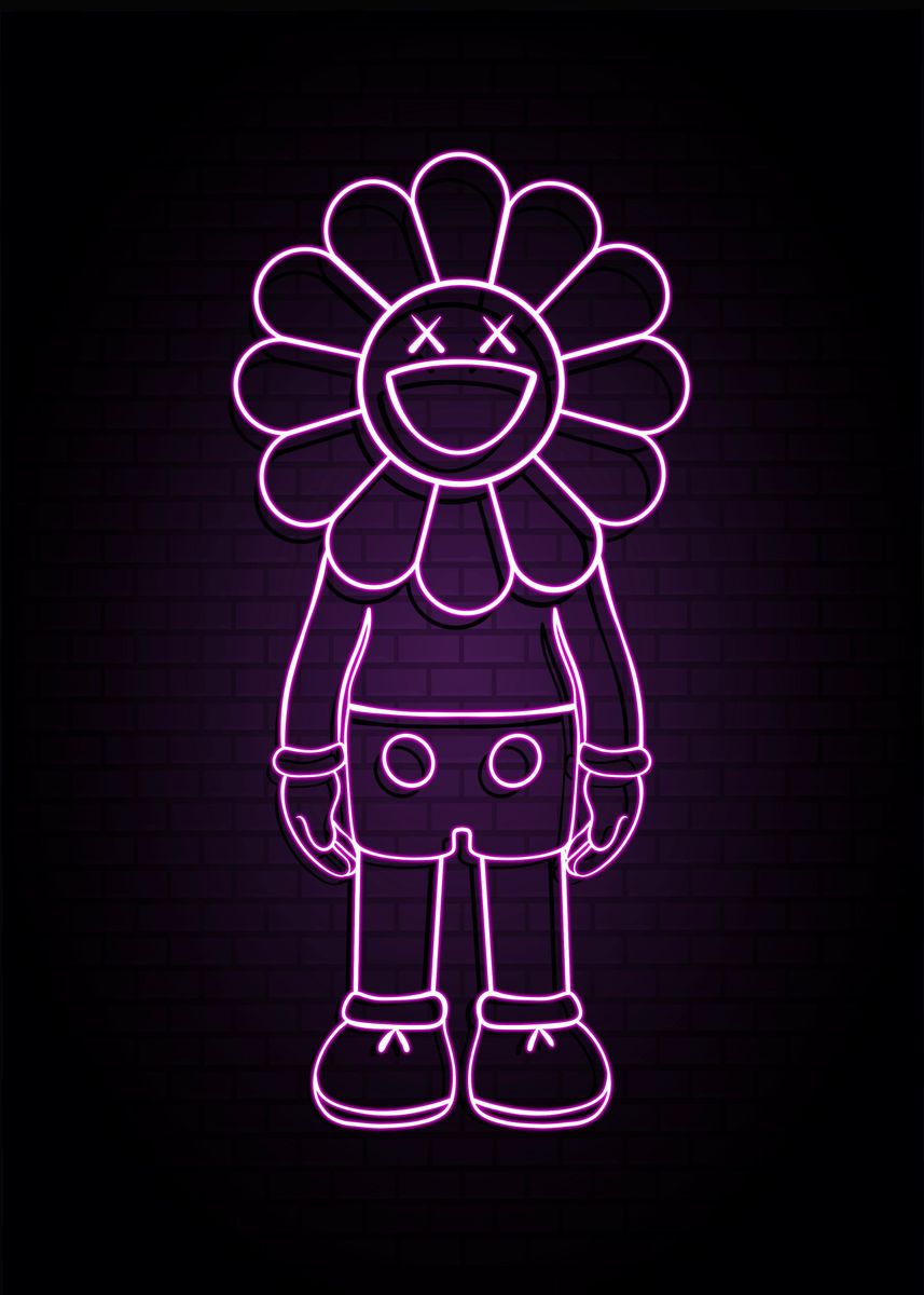 'Flower kaws' Poster, picture, metal print, paint by fay list.art ...