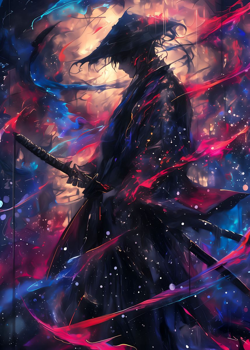 'Galaxy Painting Samurai' Poster, picture, metal print, paint by ...