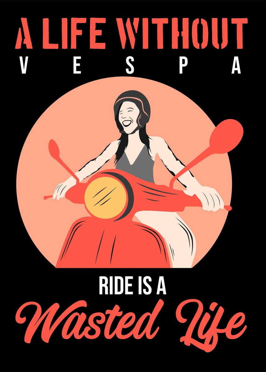 'Ride is A Wasted Life' Poster, picture, metal print, paint by Erick ...