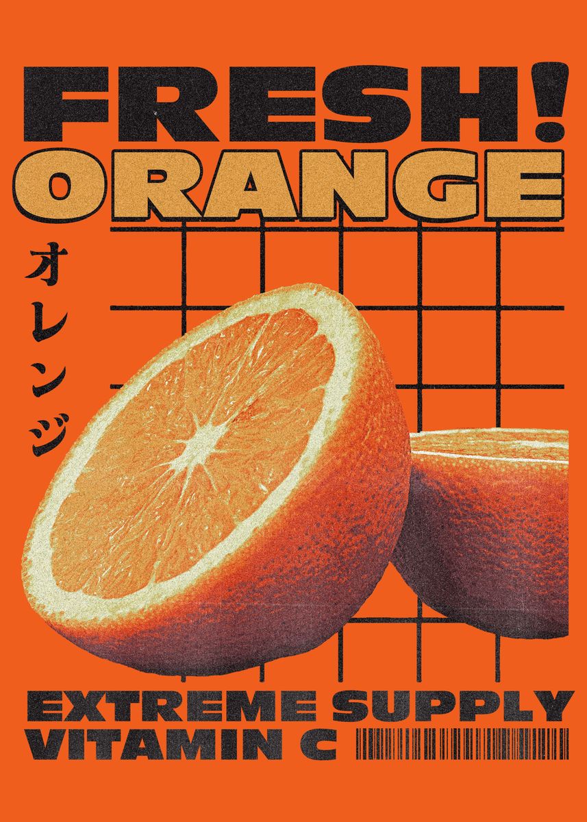 'Fresh Orange' Poster, picture, metal print, paint by Dianeklein | Displate