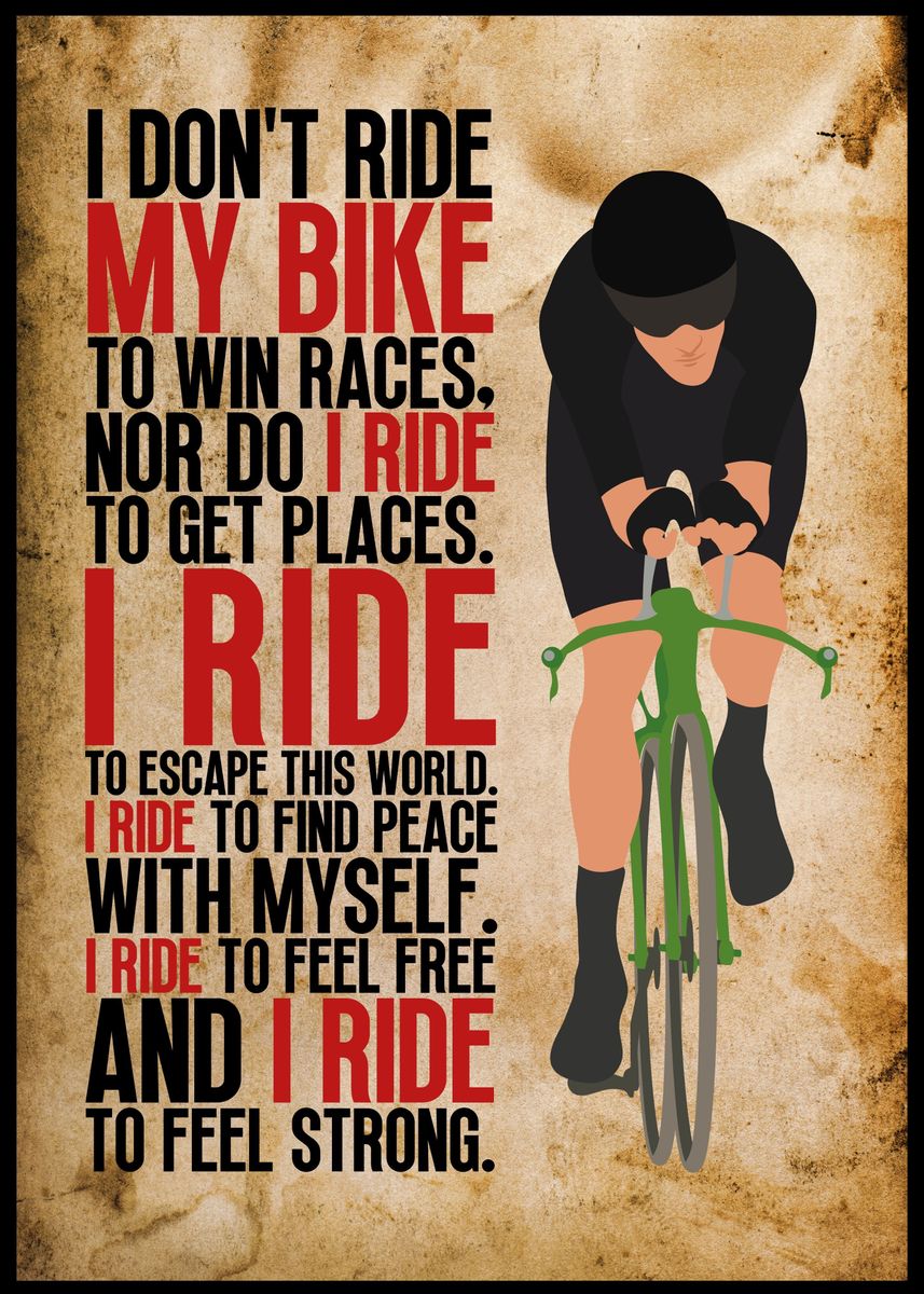 'Cycling Motivation' Poster, picture, metal print, paint by slamet ...
