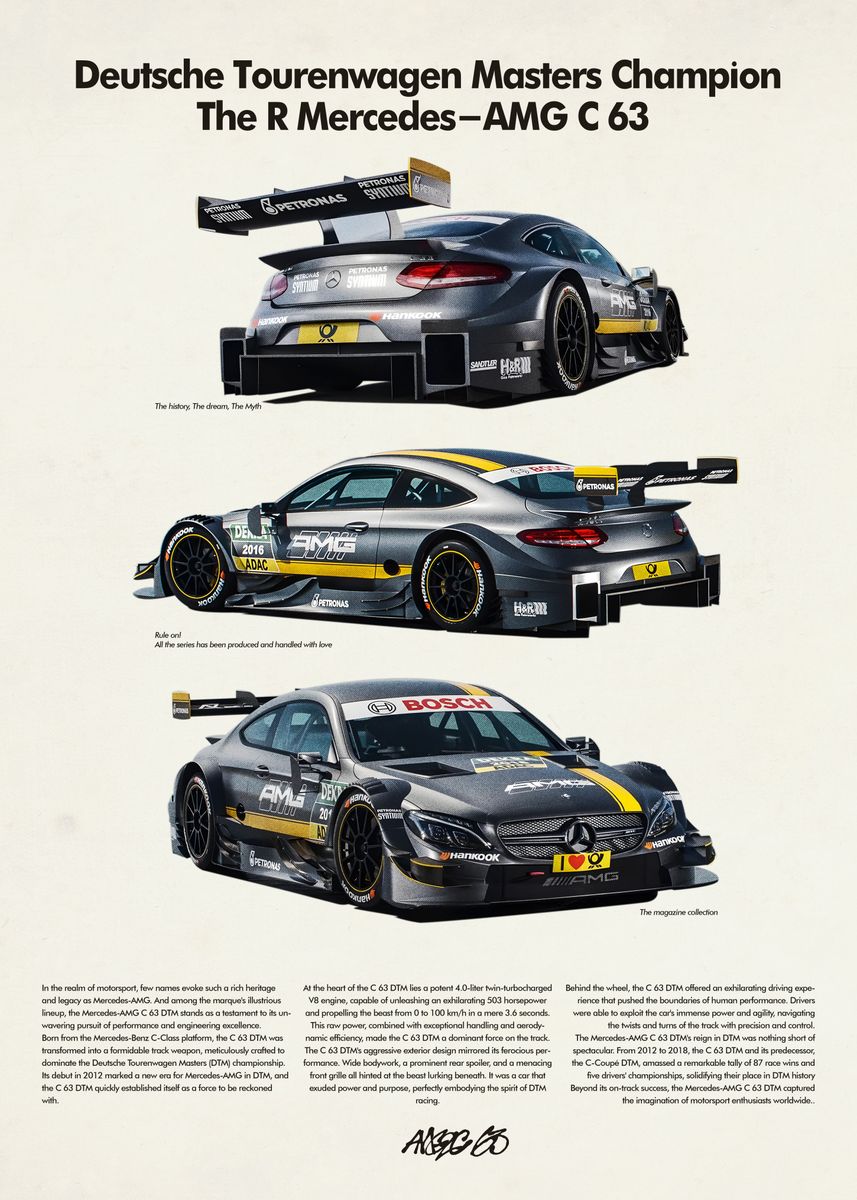 'Mercedes Benz C63 AMG ' Poster, picture, metal print, paint by Aliigal ...
