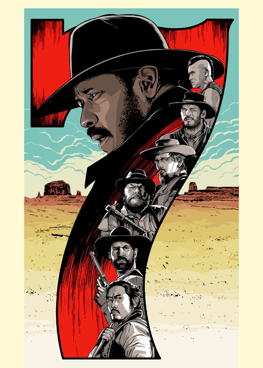 'seven red dead' Poster, picture, metal print, paint by Santos Achmada ...