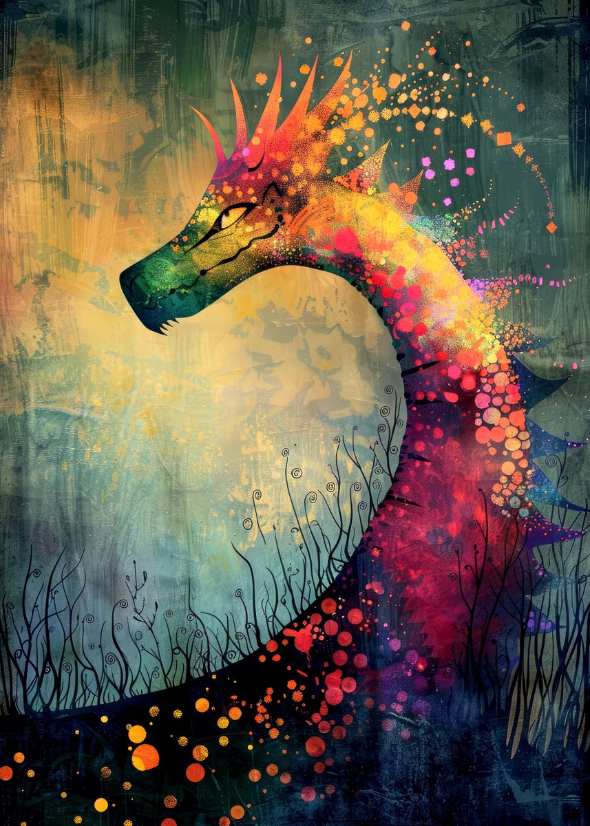 'Chromatic Dragon' Poster, picture, metal print, paint by Mezma and ...