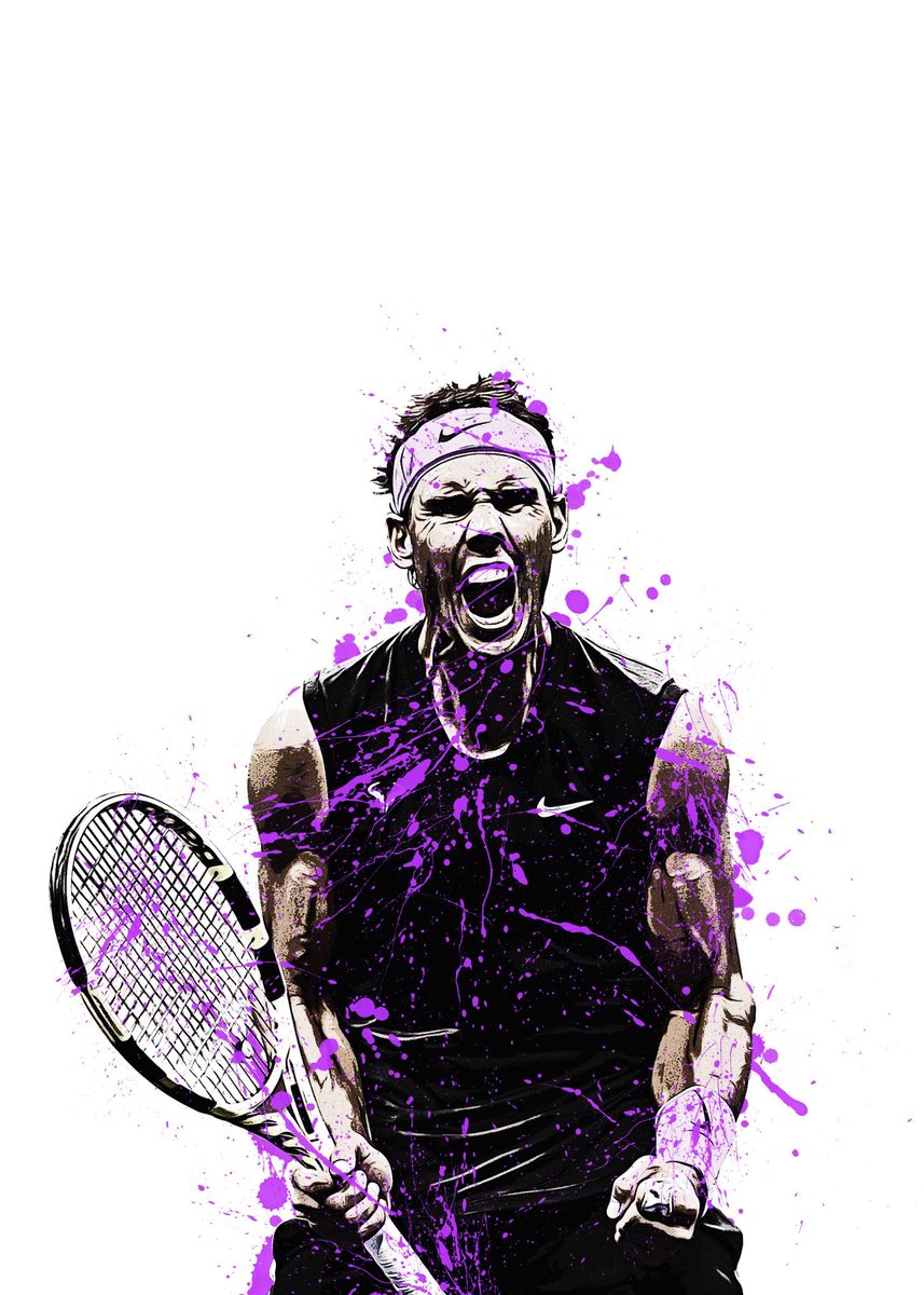 'Rafael Nadal ' Poster, picture, metal print, paint by Tom Hiddleston ...