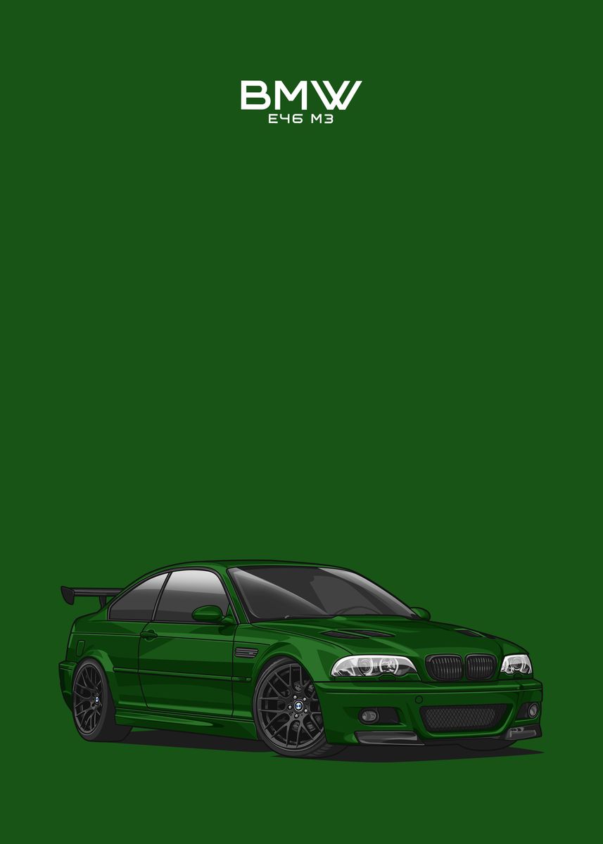 'BMW E46 M3 green' Poster, picture, metal print, paint by capture art ...
