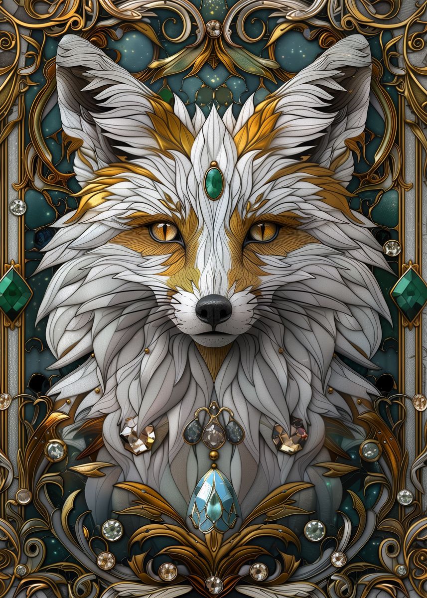 'Fox kintsugi art' Poster, picture, metal print, paint by Creative YS ...