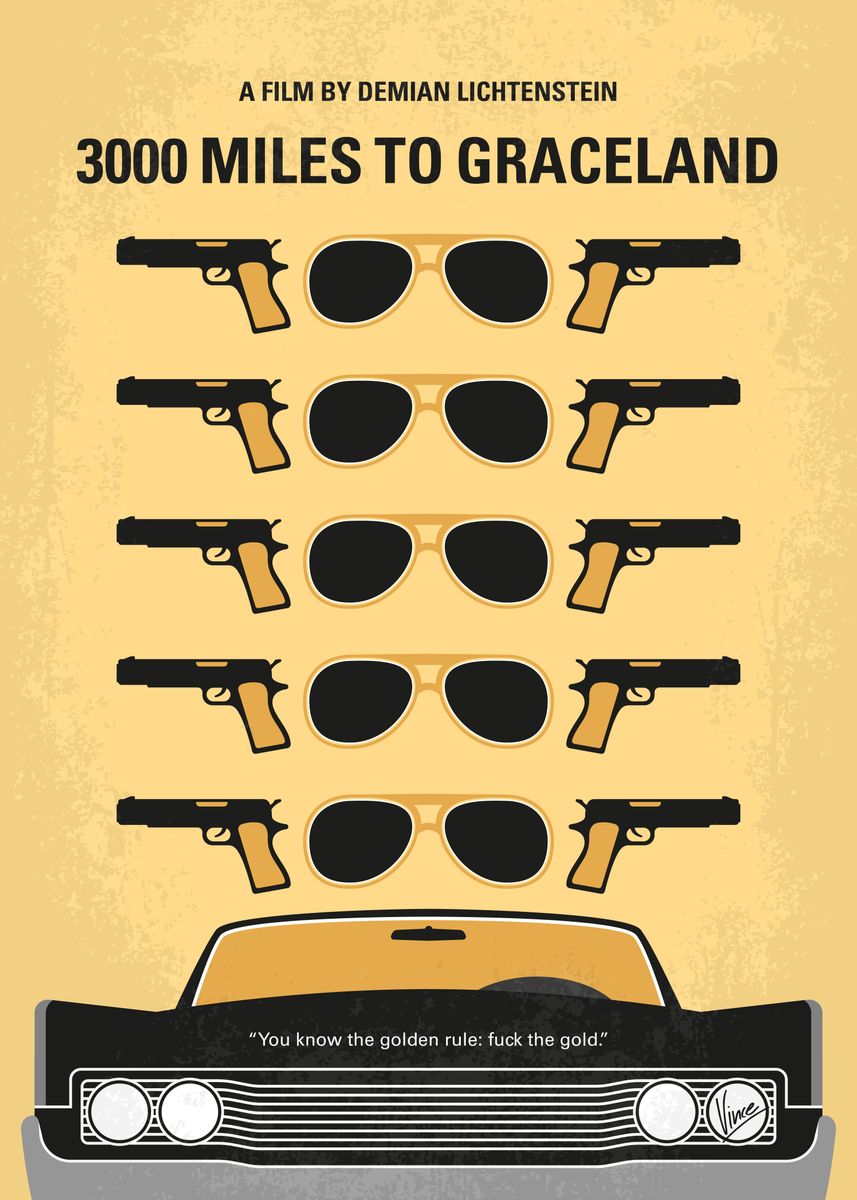 '3000 Miles to Graceland' Poster, picture, metal print, paint by ...