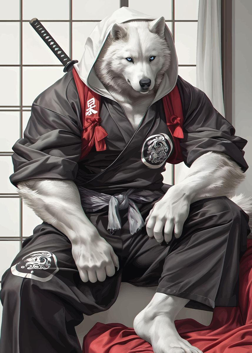 'Wolf warrior' Poster, picture, metal print, paint by ALEX GREZ | Displate