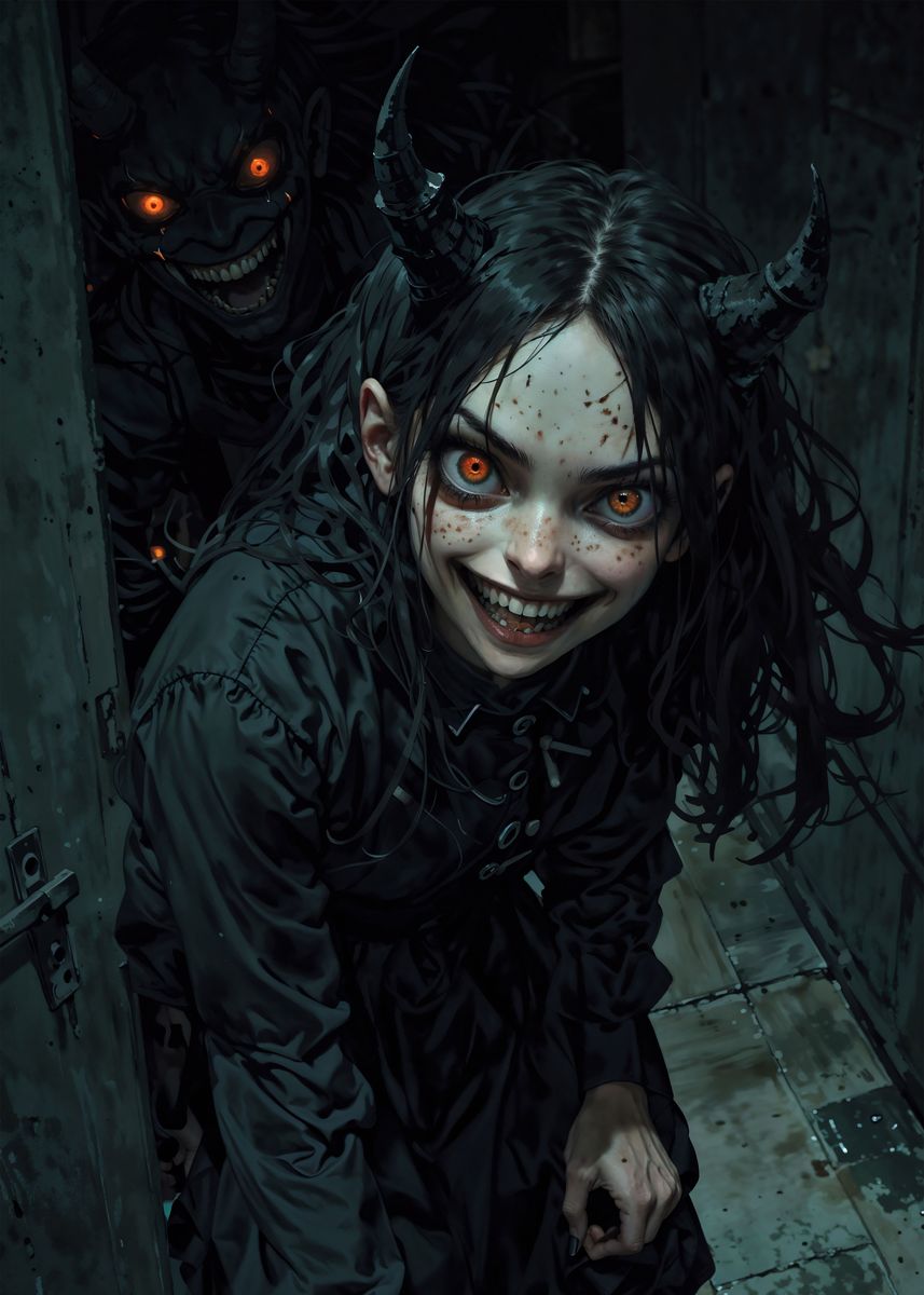 'Lost Girl and Her Demonic' Poster, picture, metal print, paint by ...