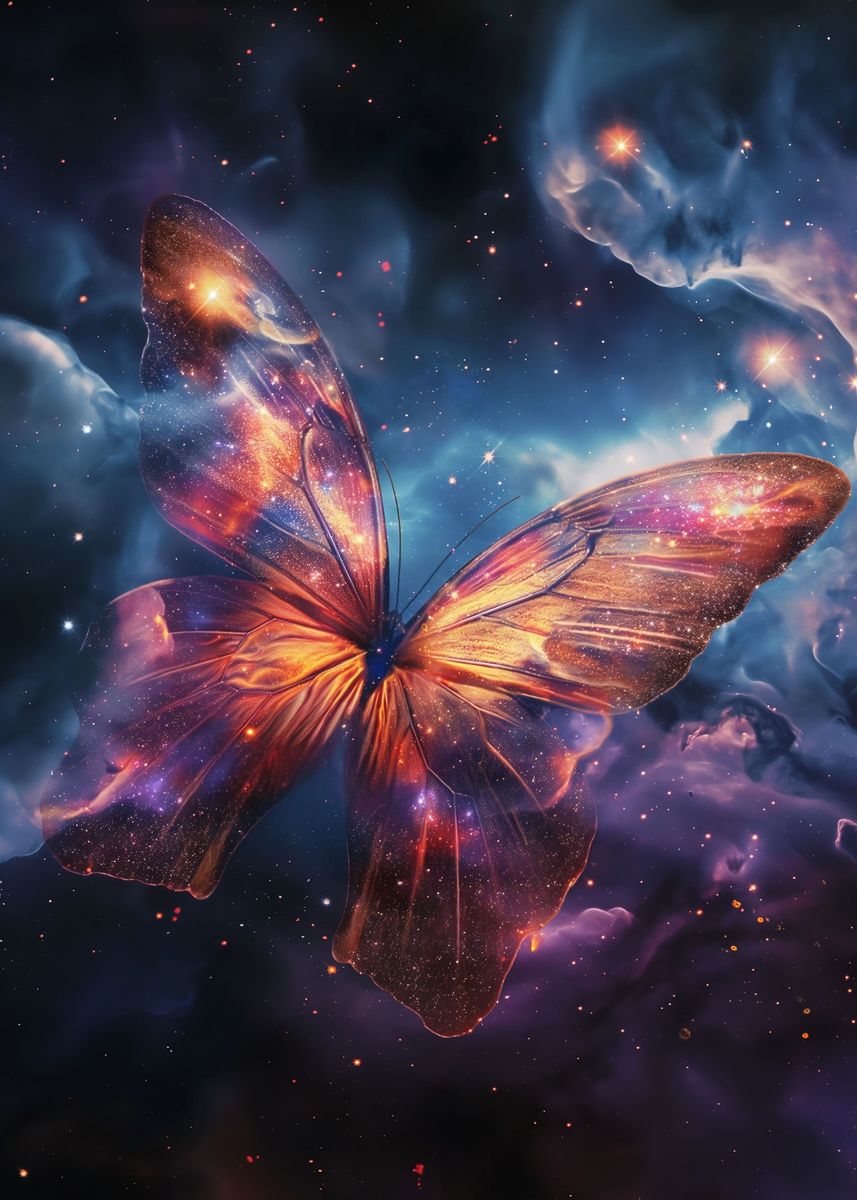 'Astral Butterfly Effect' Poster, picture, metal print, paint by Rawbin ...