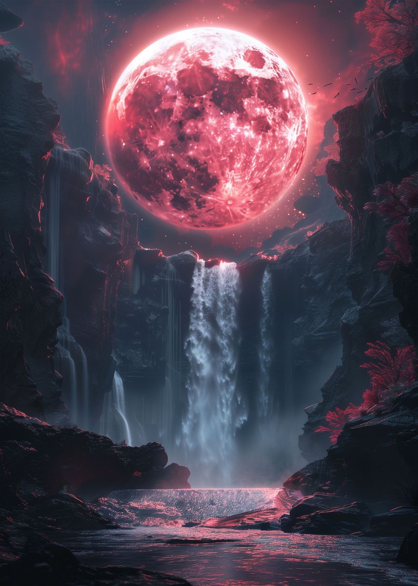 'Blood Moon Red' Poster, picture, metal print, paint by Creative YS ...