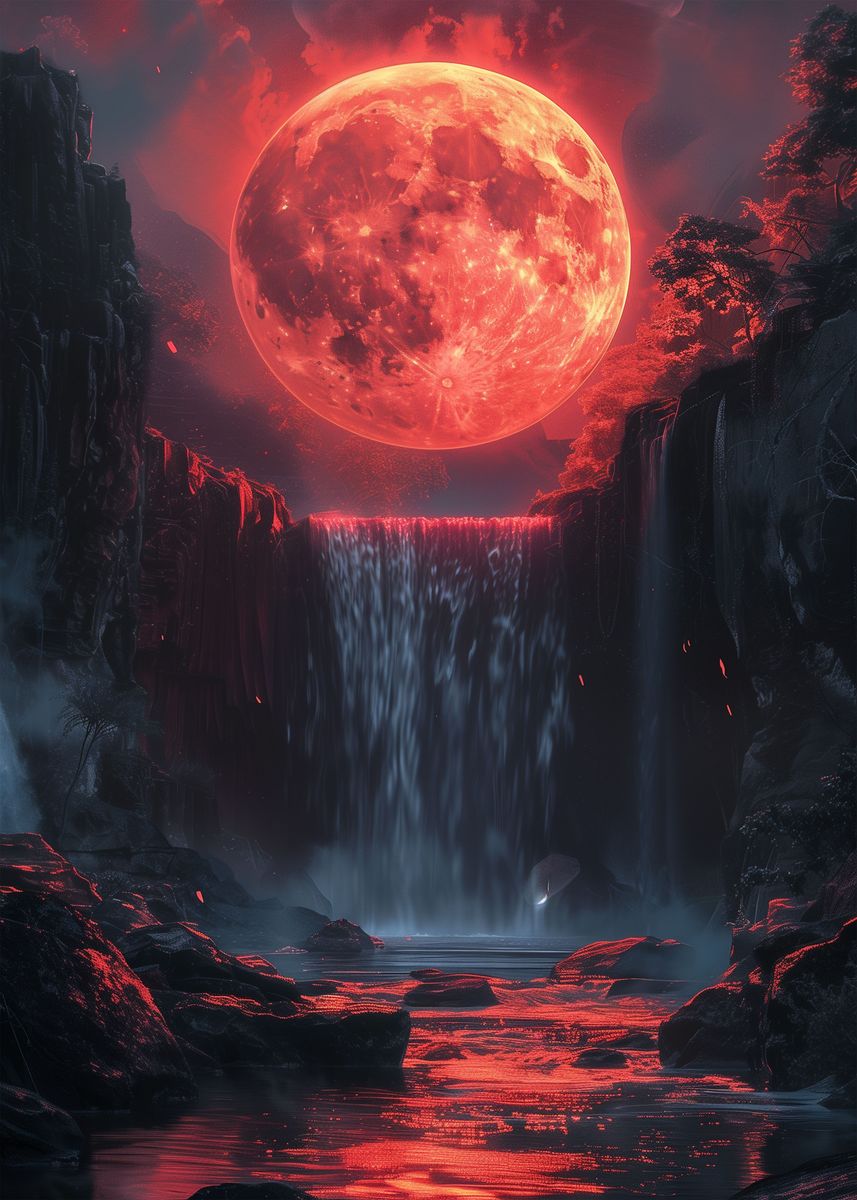'Blood Moon Red' Poster, picture, metal print, paint by Creative YS ...