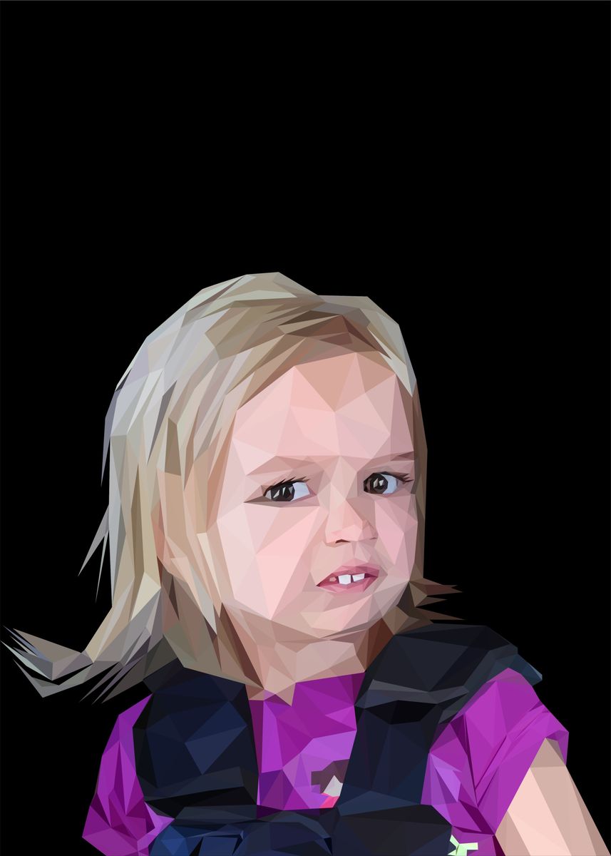 'side eyeing chloe meme' Poster, picture, metal print, paint by Lowpoly ...