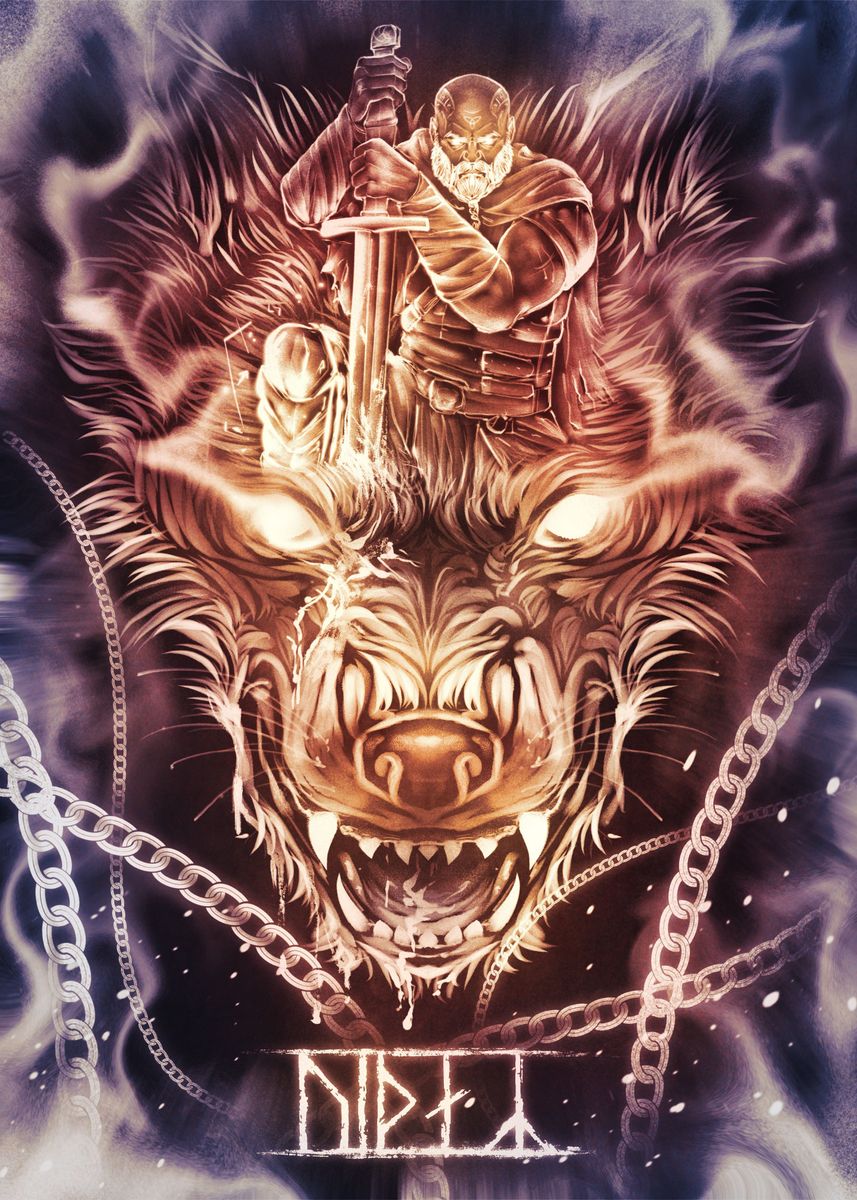 'Vidarr' Poster, picture, metal print, paint by Einarrs Journey | Displate