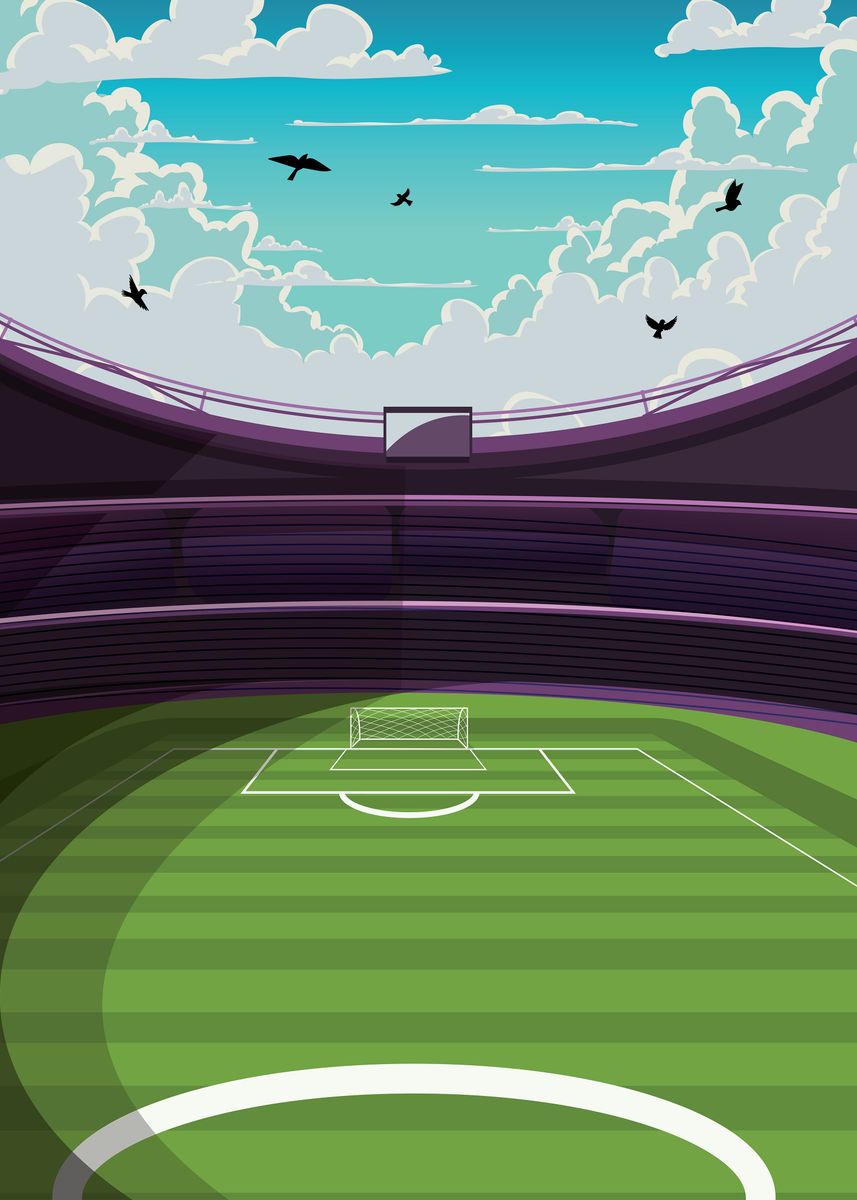 'Football Stadium' Poster, picture, metal print, paint by David Green ...