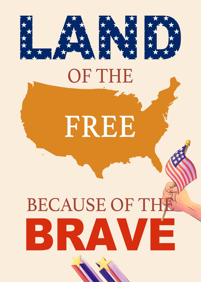 'Land of the Free' Poster, picture, metal print, paint by Neon Moon ...