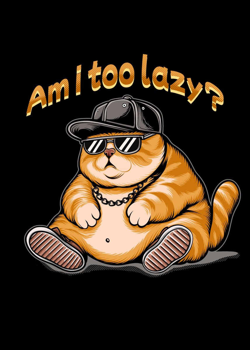 'Gangsta orange fat cat' Poster, picture, metal print, paint by Faridz ...