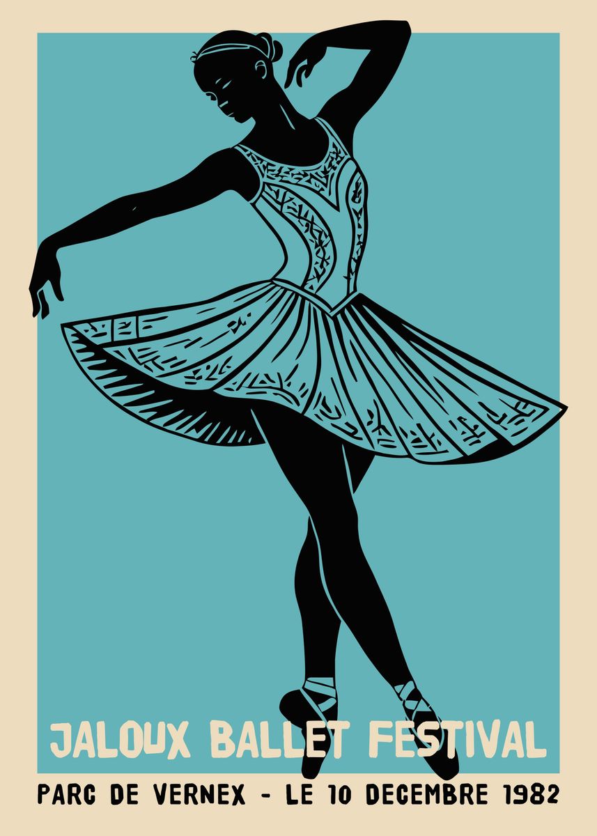 '1982 French Ballet Poster' Poster, picture, metal print, paint by BluePinkPanther | Displate