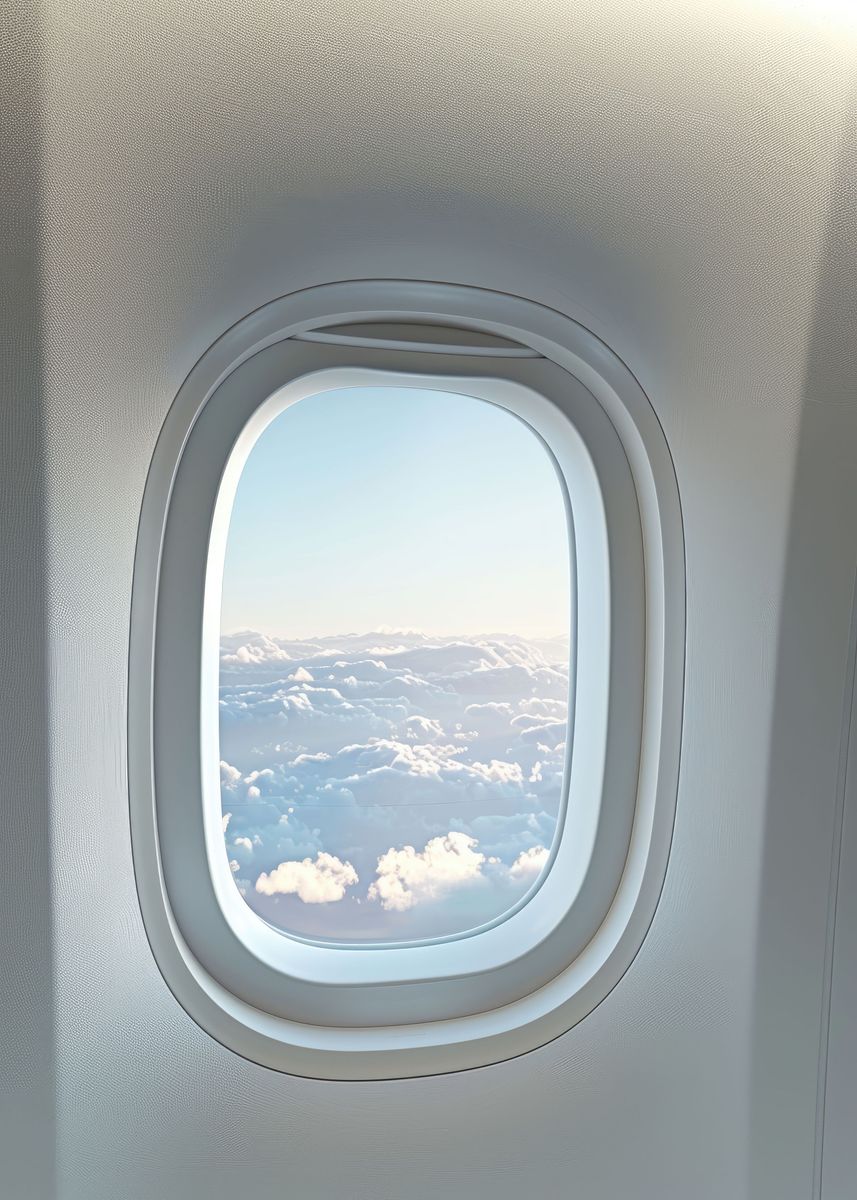 'Airplane Window' Poster, picture, metal print, paint by Jan | Displate