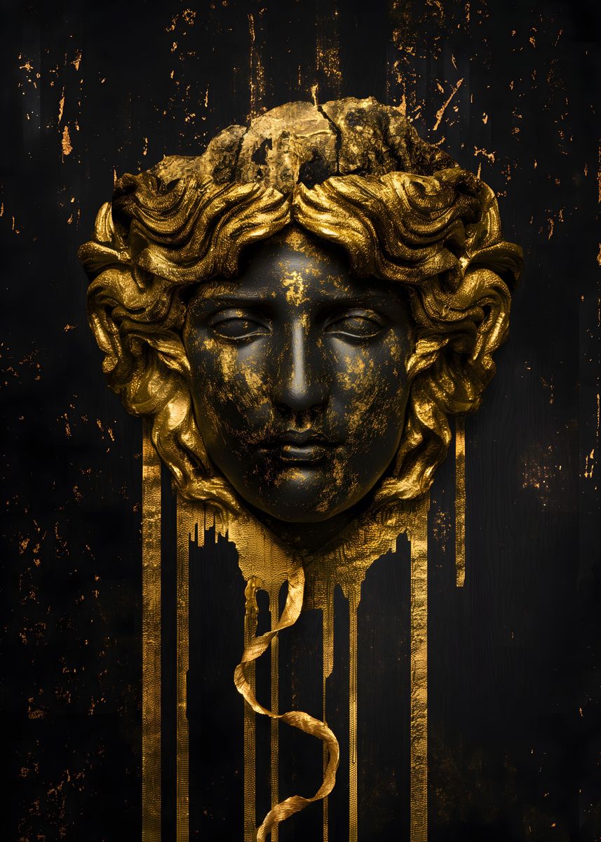 'Golden Gaze of Medusa' Poster, picture, metal print, paint by Future ...