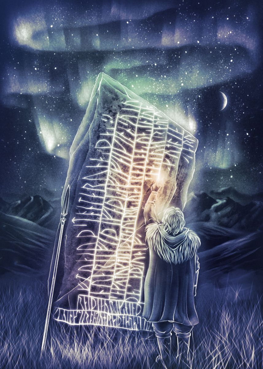 'The Runecarver' Poster, picture, metal print, paint by Einarrs Journey ...