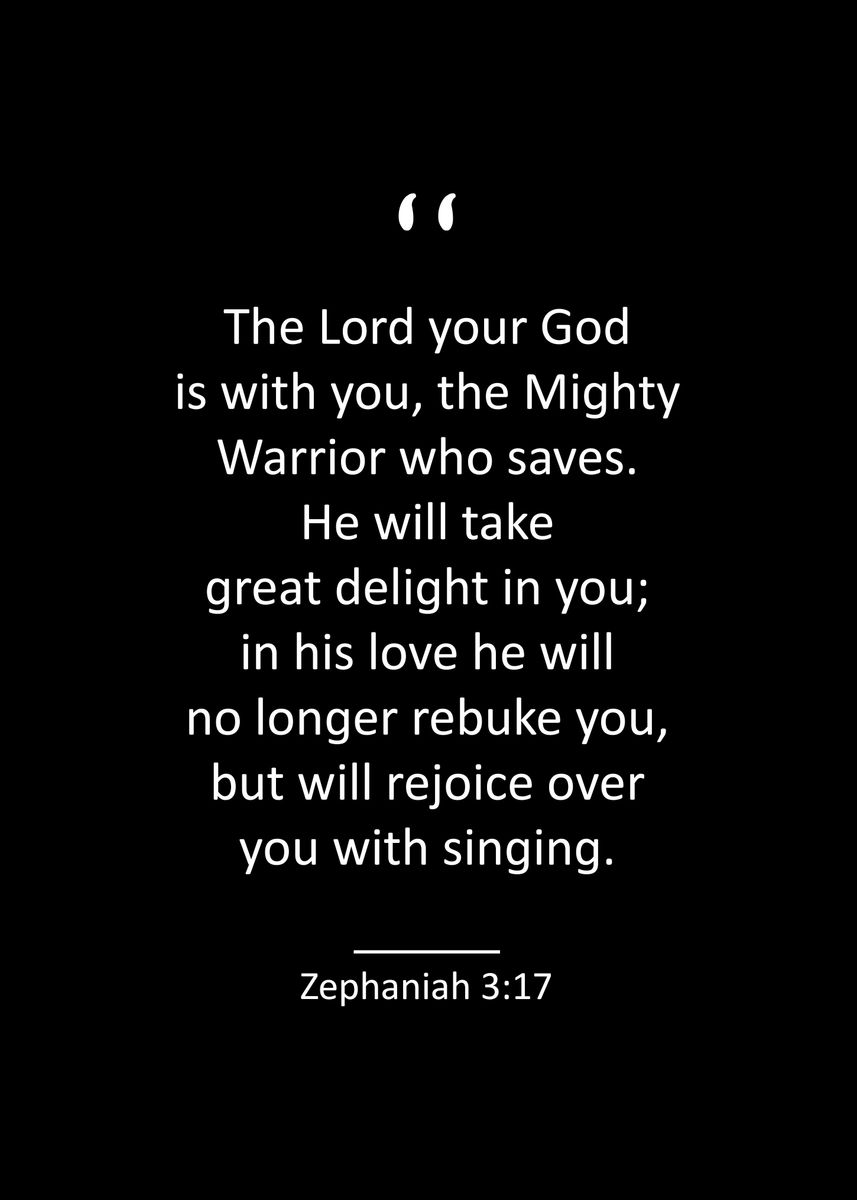 'Zephaniah 3 17' Poster, picture, metal print, paint by Kaly Prints ...