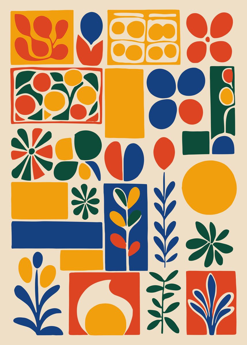 'Retro 70s Abstract Print' Poster, picture, metal print, paint by ...