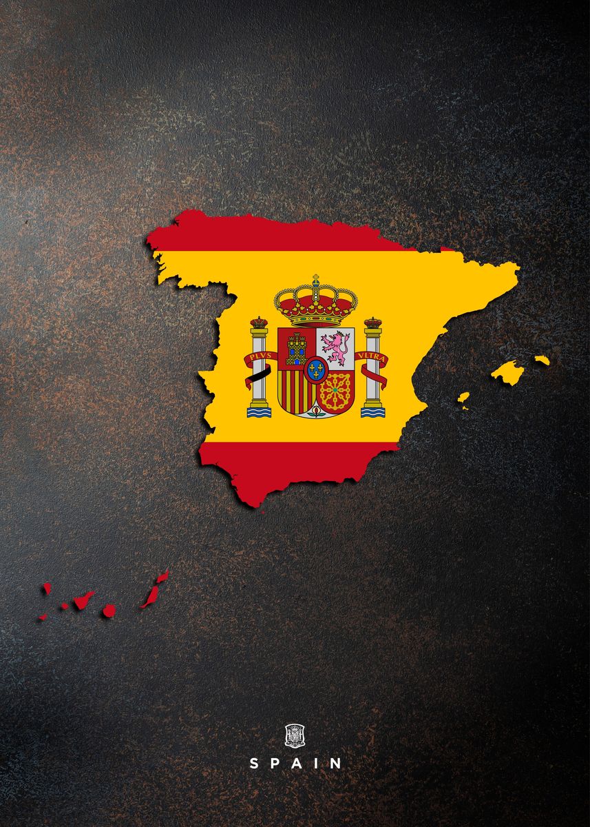 'spain flag maps' Poster, picture, metal print, paint by The Artnesia ...