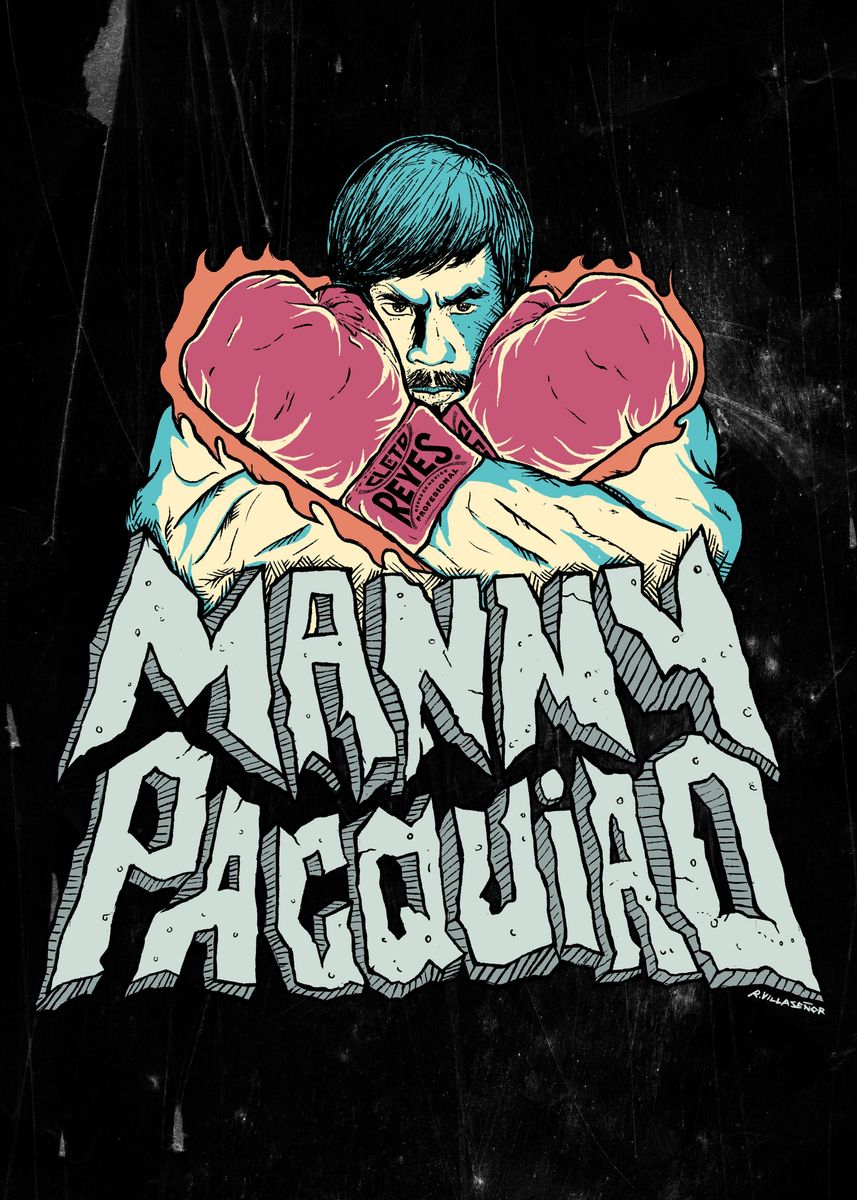 'MANNY' Poster, picture, metal print, paint by Robby Villaseñor | Displate