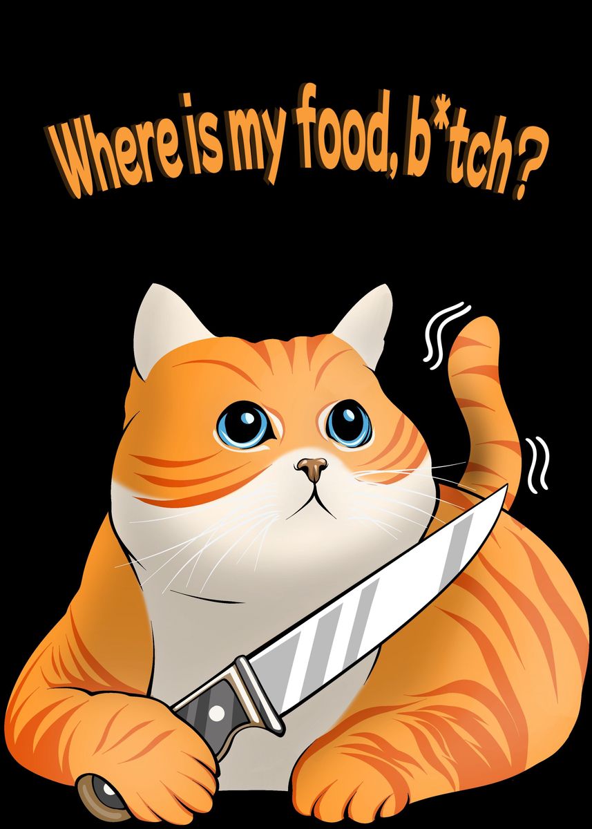 'Orange cat meme' Poster, picture, metal print, paint by Faridz Artwork ...