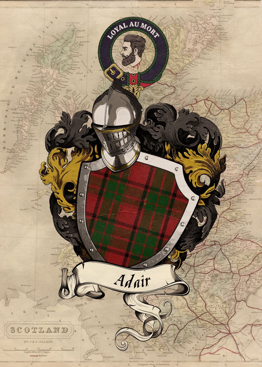 'Clan Adair ' Poster, picture, metal print, paint by Daniel Clark ...