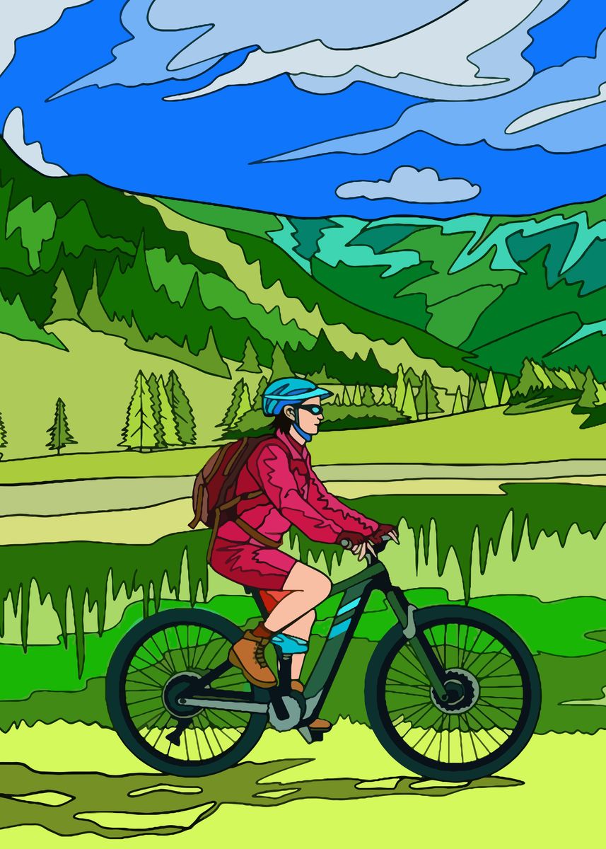 'Bike Week' Poster, picture, metal print, paint by SASKIA NAOMI | Displate