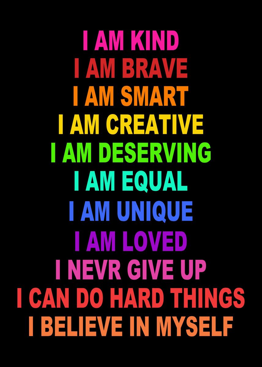 'I am me' Poster, picture, metal print, paint by Neon Moon | Displate